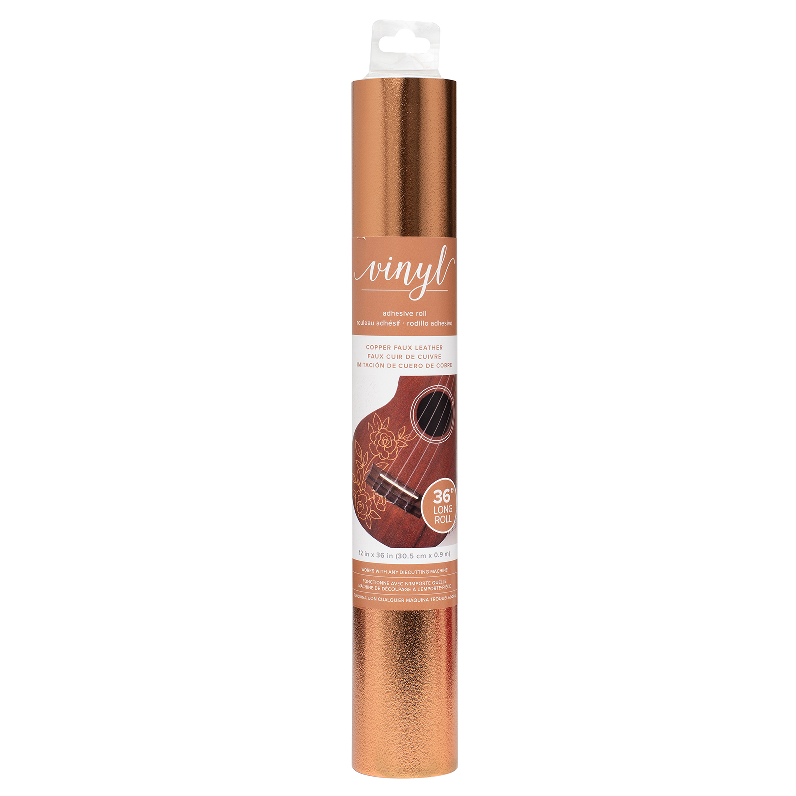 12 X 36 – ADHESIVE VINYL ROLL – COPPER METAL LEATHER – Scrapbook